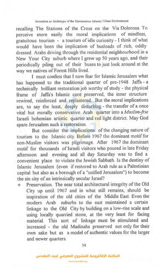 Jerusalem as Archetype of Harmonious Islamic Urban Environment | PDF
