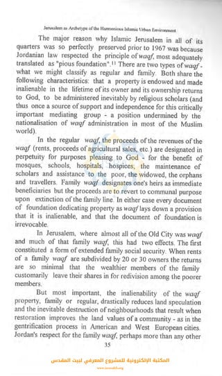 Jerusalem as Archetype of Harmonious Islamic Urban Environment | PDF