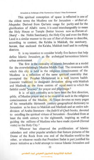 Jerusalem as Archetype of Harmonious Islamic Urban Environment | PDF