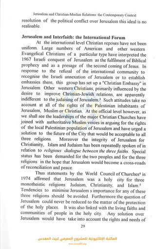 Jerusalem and Christian-Muslim Relations: the Contemporary Context. | PDF