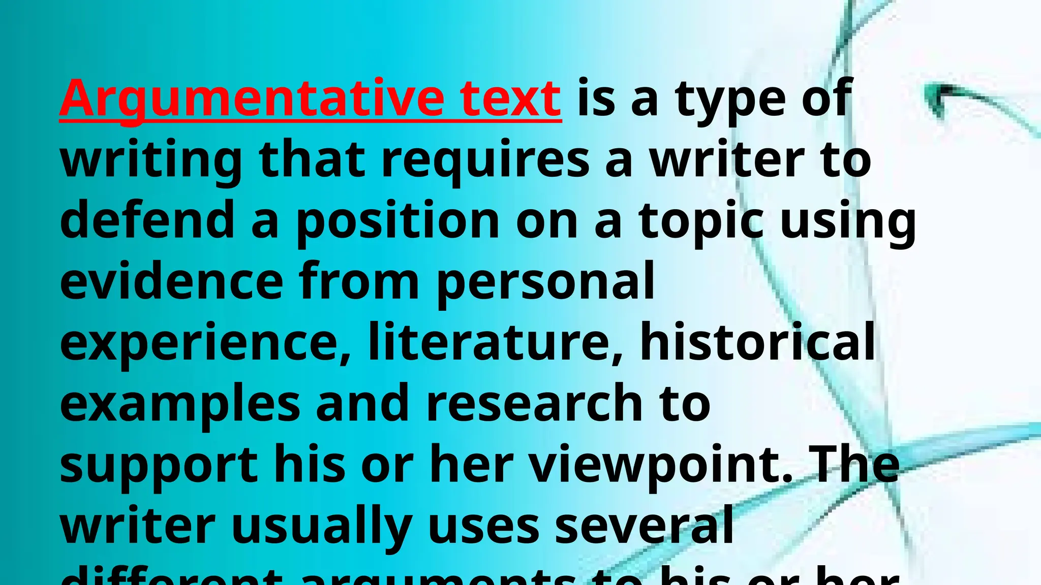 Key Structural Elements Argumentative Text | PPTX