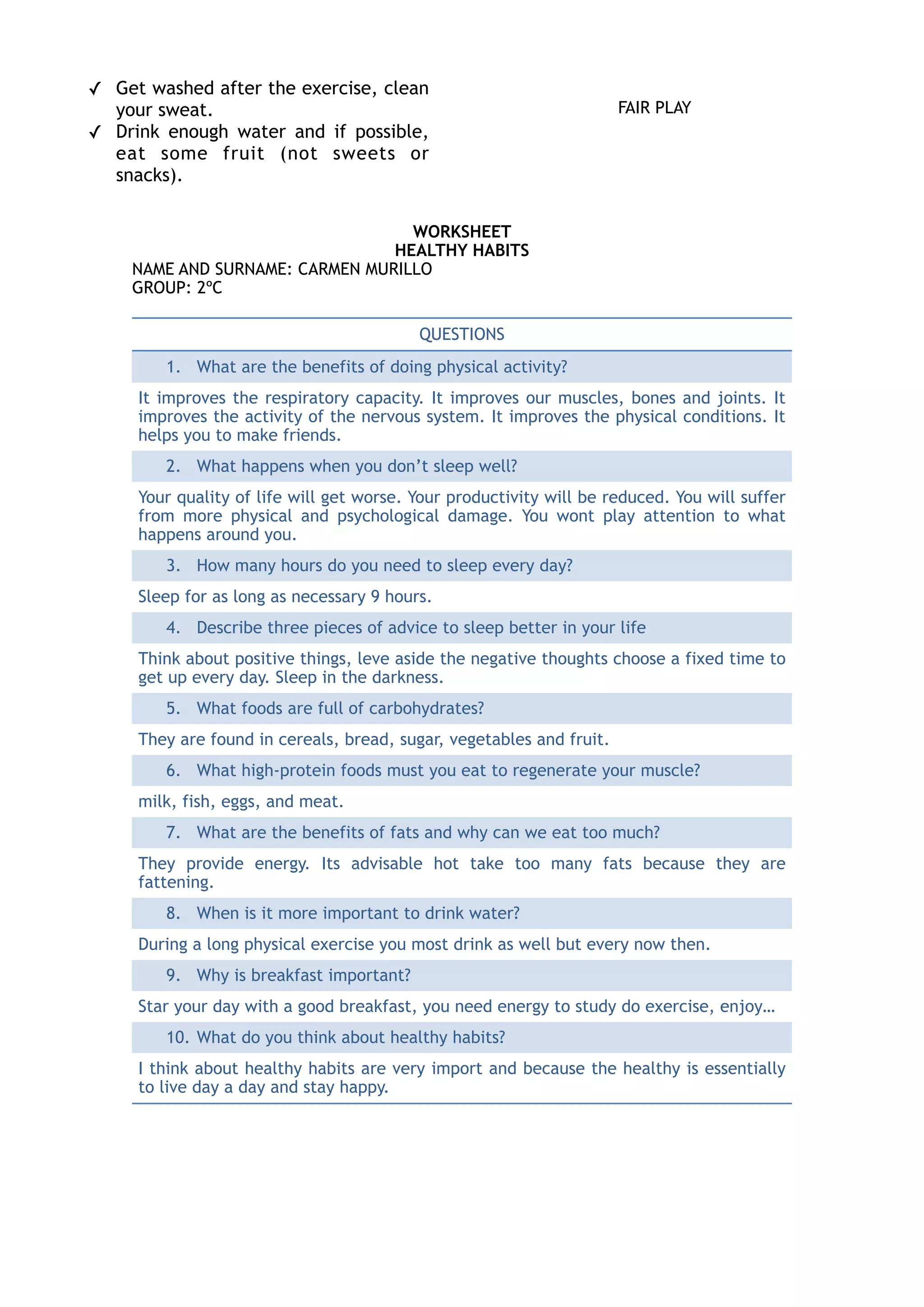 2 worksheet healthy habits | PDF | Nutrition | Healthy Living