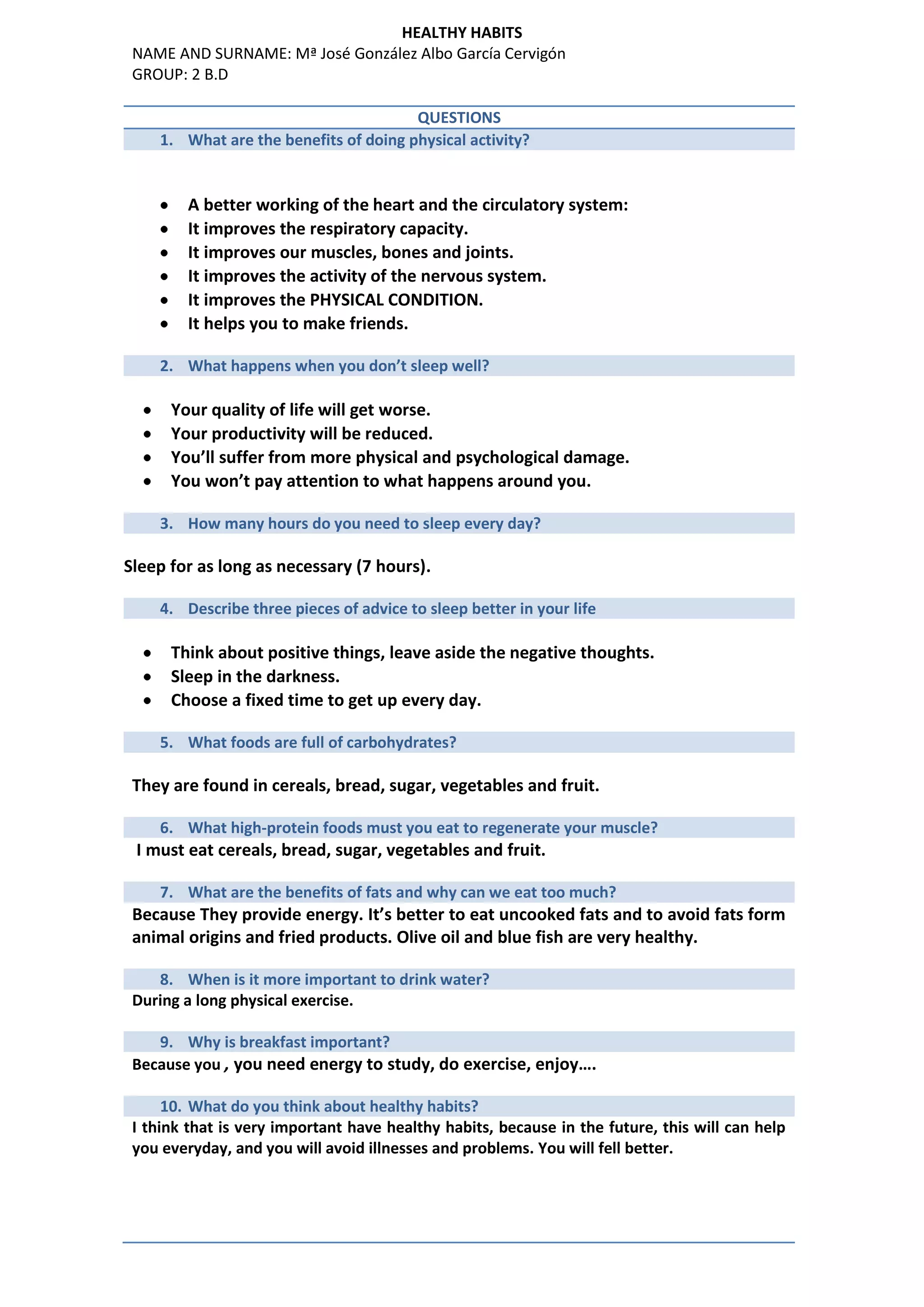 WORKSHEET HEALTHY HABITS | PDF