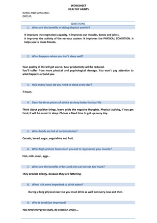2 worksheet healthy habits (3) | DOCX