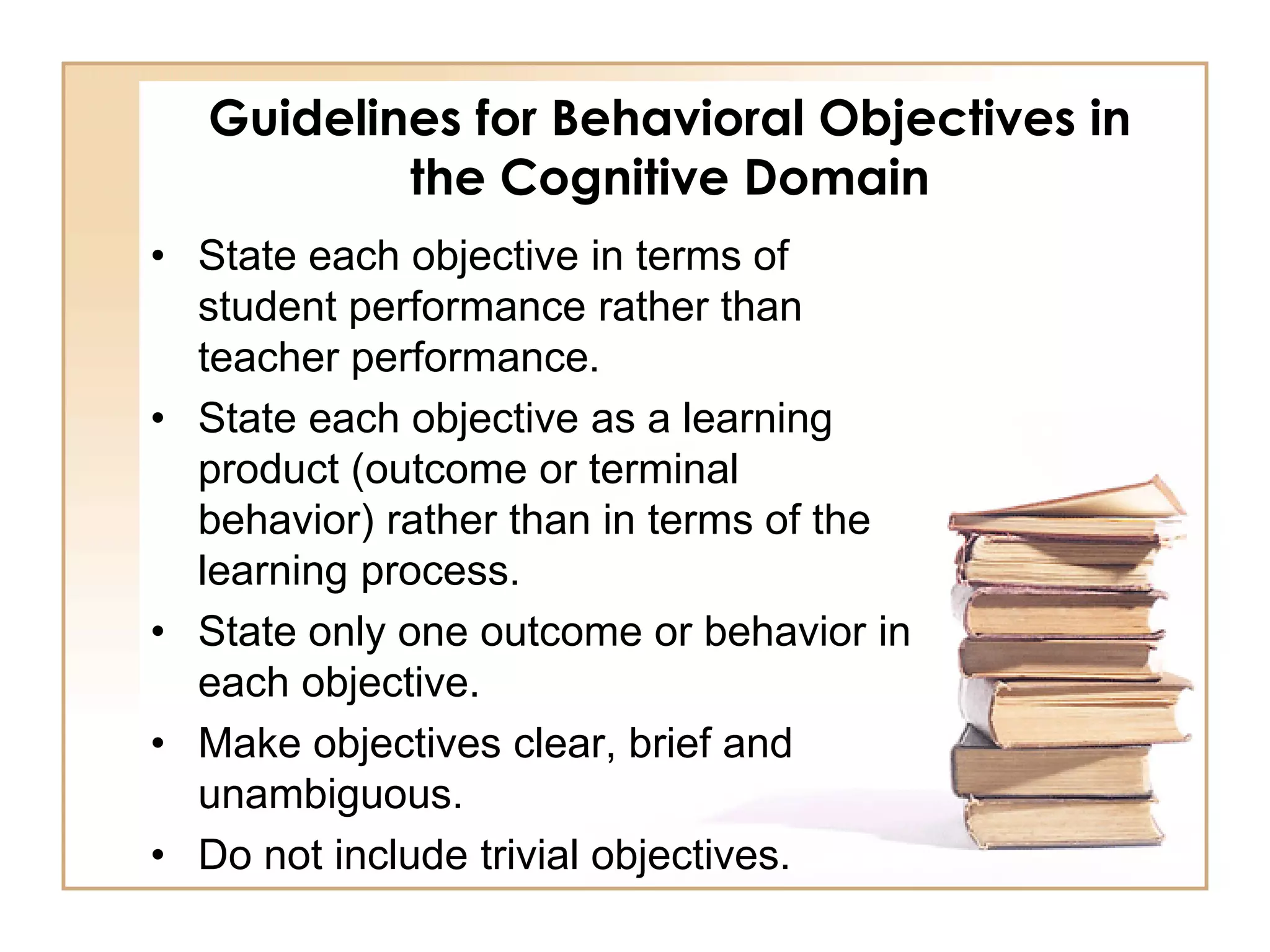2 Writing Behavioral Objectives Taxonomy of educational objectives (2 ...