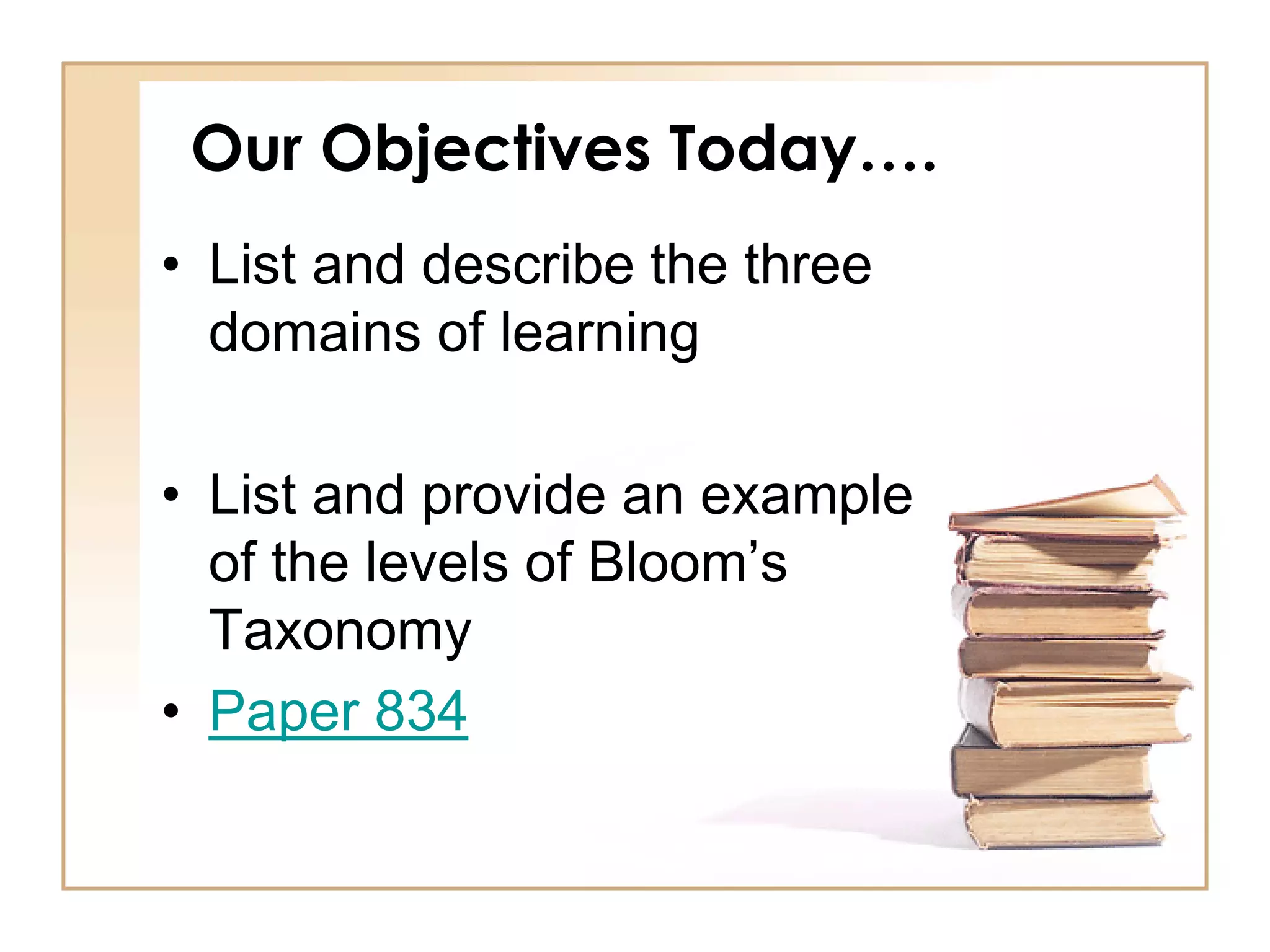 2 Writing Behavioral Objectives Taxonomy of educational objectives (2 ...