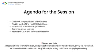 Hack&Verse Kick-off and infor session Event ppt | PDF