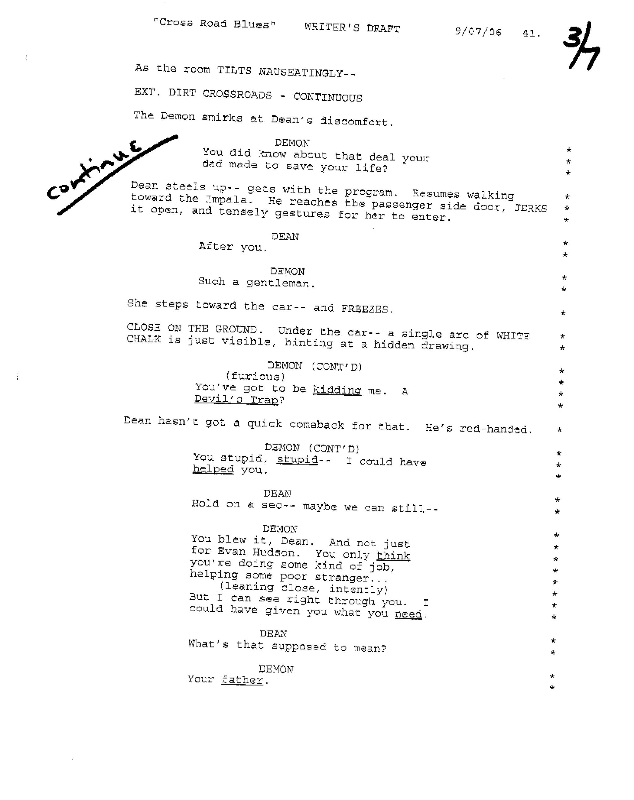 Supernatural 2.08 Crossroad Blues Casting Sides for Crossroads Demon | PDF