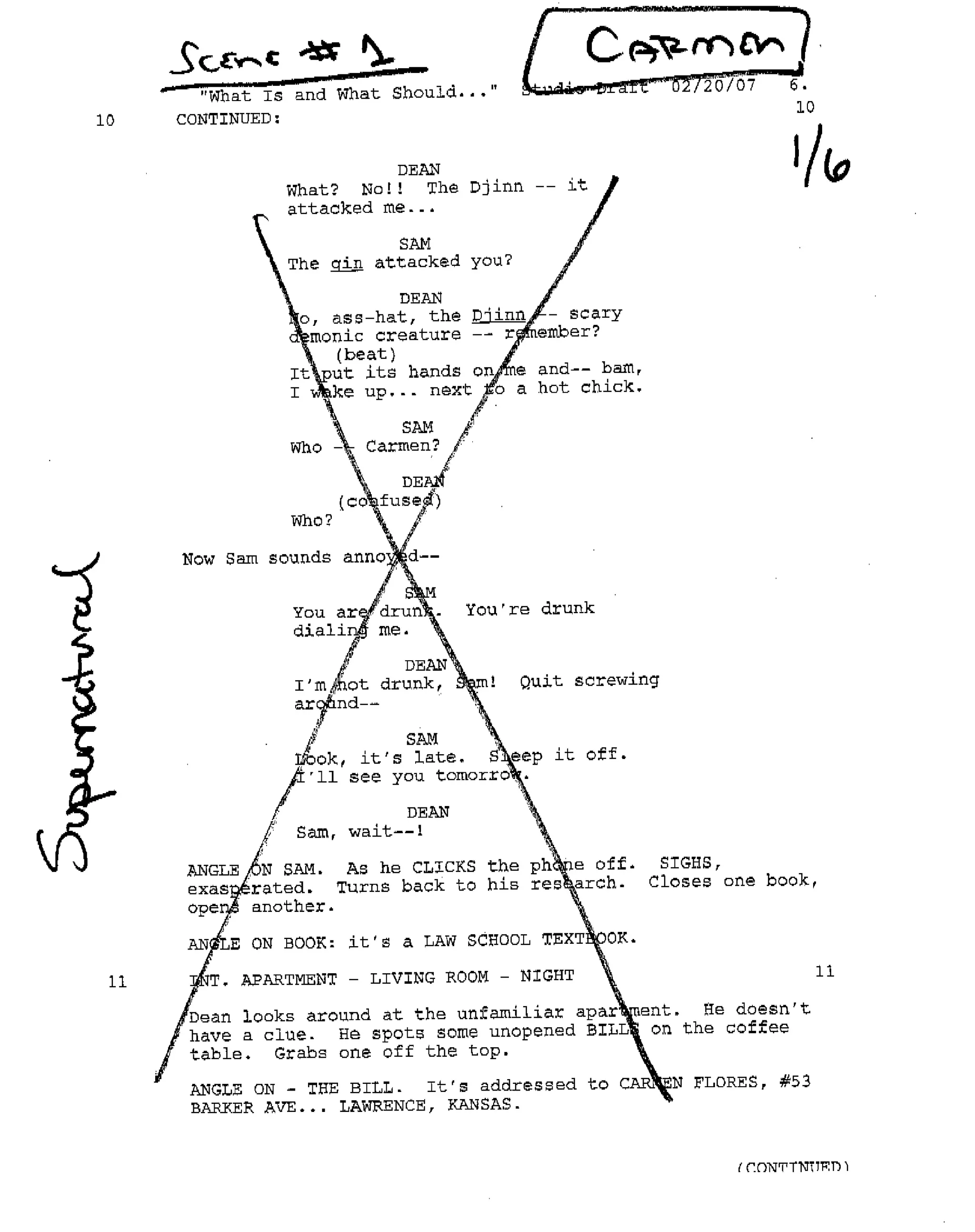 Supernatural 2.20 What Is and What Should Never Be Casting sides for ...
