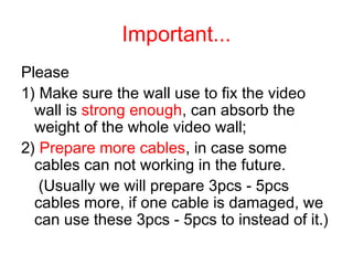 2x2 wall mounting video wall installation step r2 | PPT