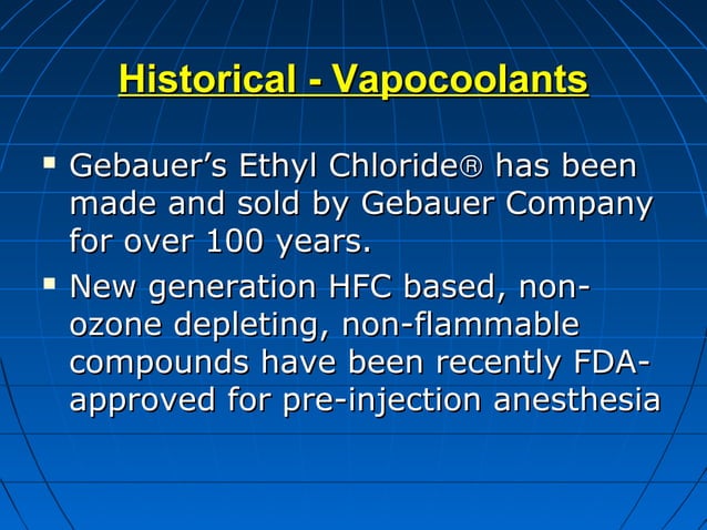 Vapocoolant for Pre-Injection Anesthesia | PPT