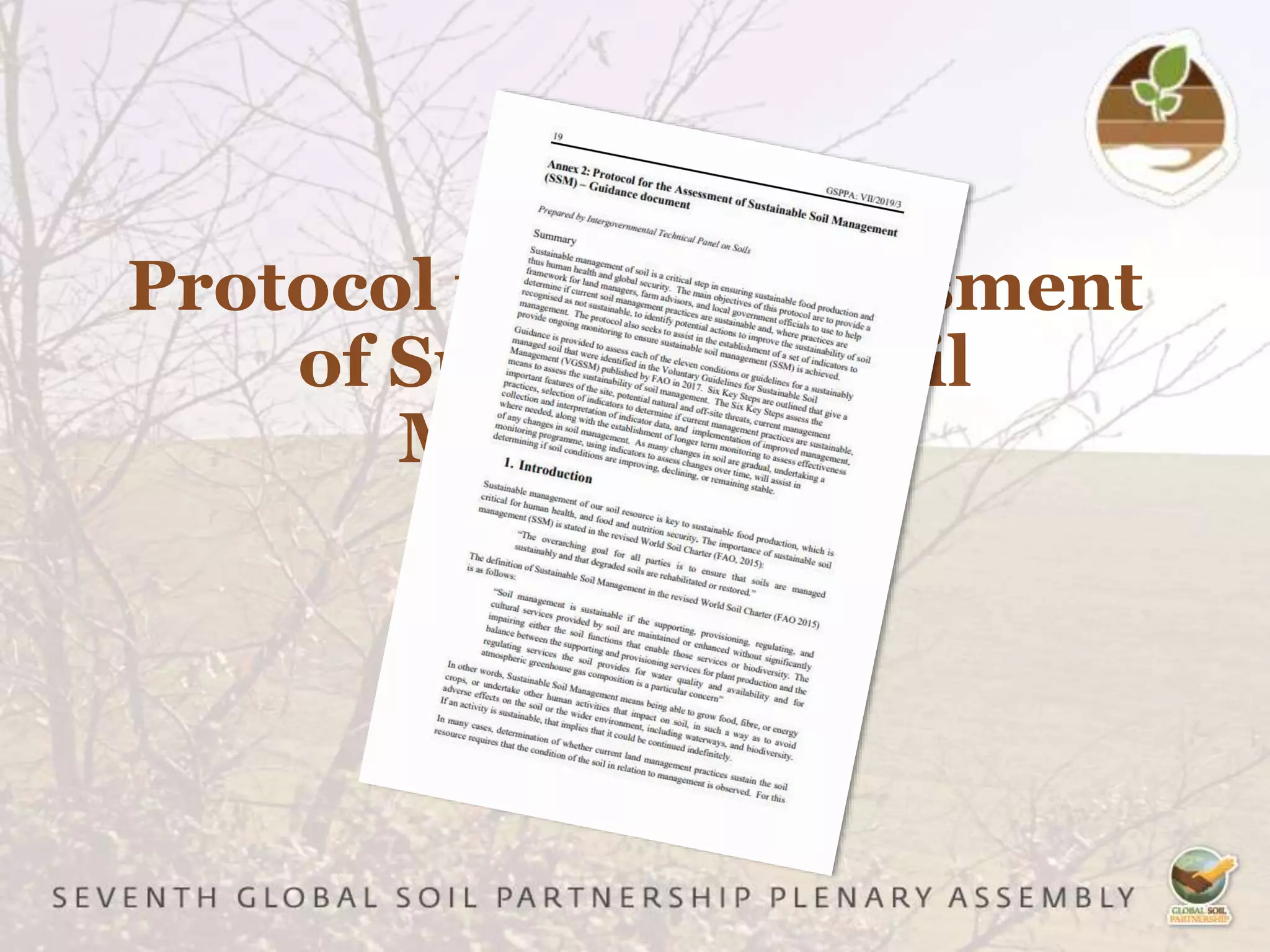 Protocol for assessing sustainable soil management | PPT