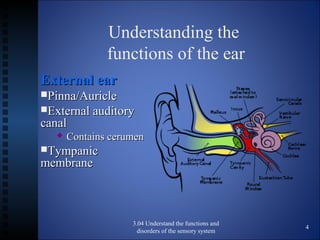 Functions and disorders of the ear | PPT
