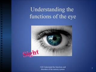 Functions and disorders of the eye | PPT