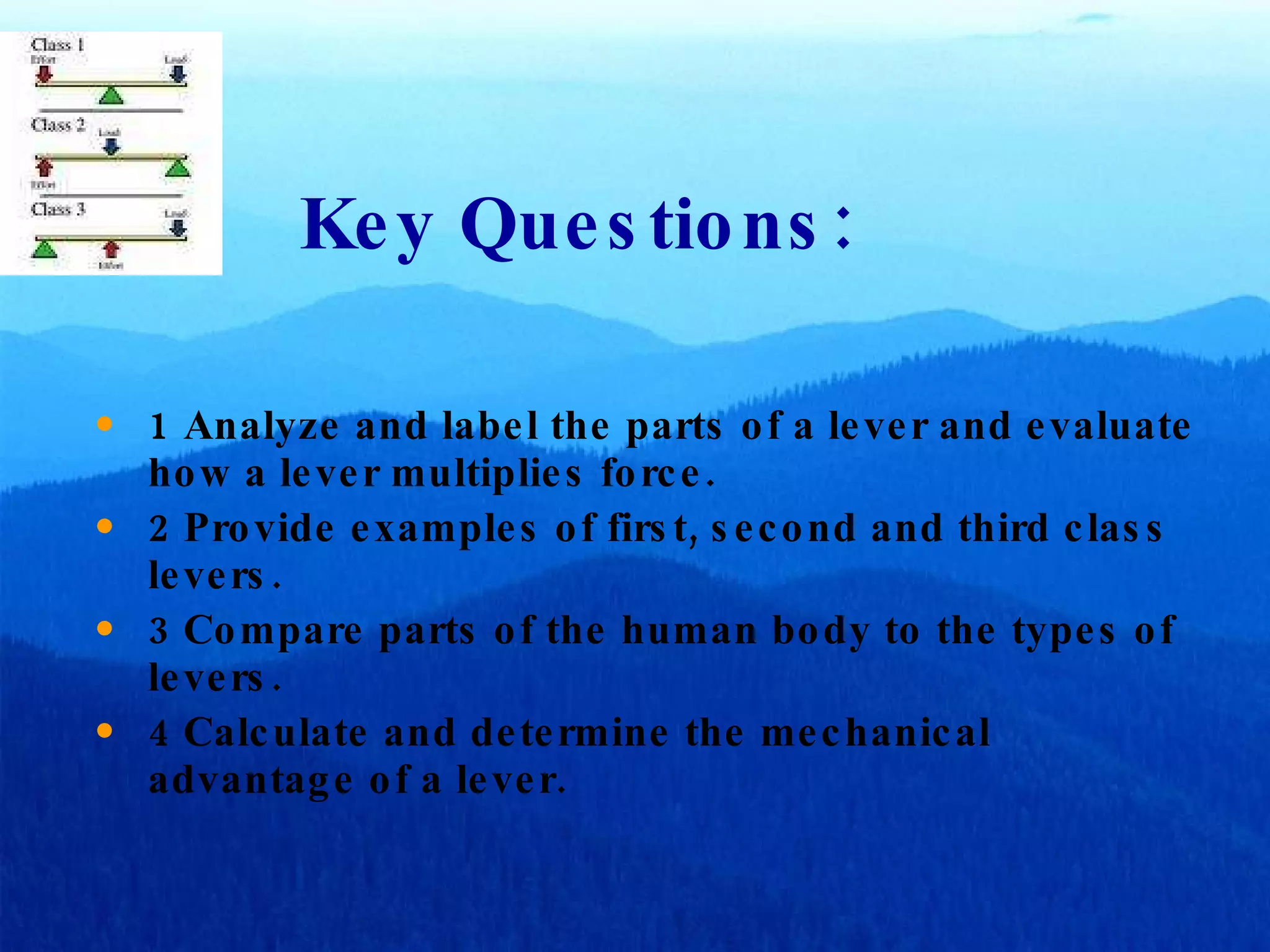 Levers (Palancas 1º Eso) | PPS | Weightlifting | Sports