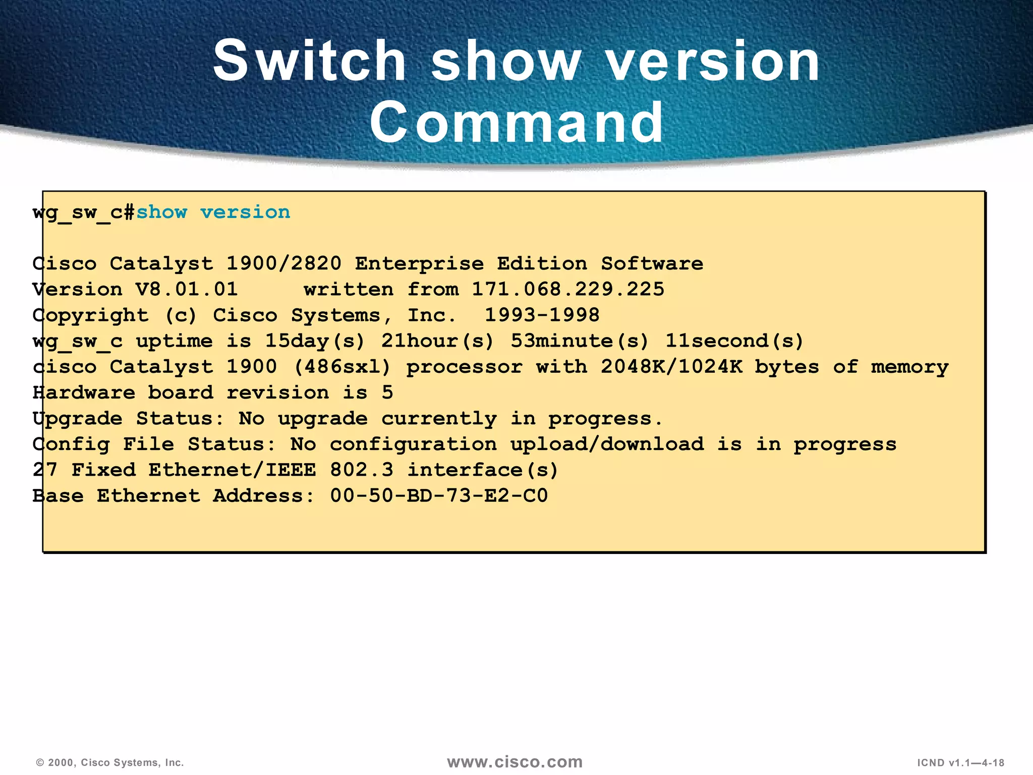 Operating And Configuring Cisco A Cisco Ios Device Ppt