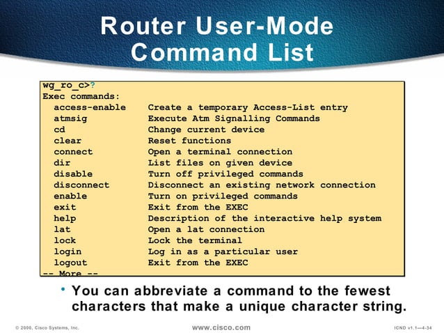 Operating And Configuring Cisco A Cisco Ios Device Ppt
