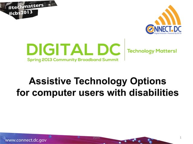 Assistive Technology Options for computer users with disabilities | PPT