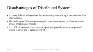 Fundamental Concept of Distributed Computing | PPTX