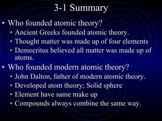 3-1 Studying Atoms | PPT