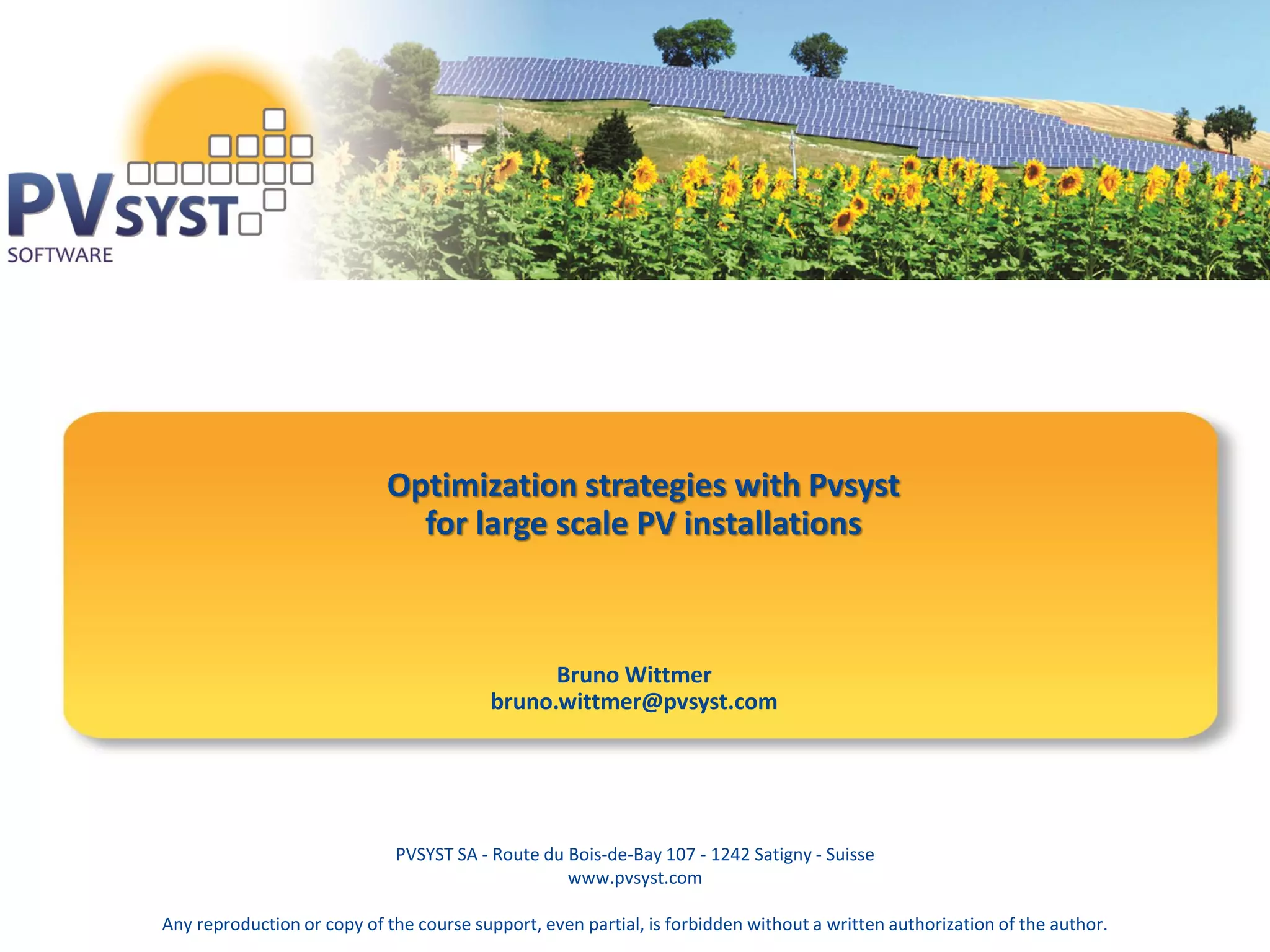 2014 PV Performance Modeling Workshop: Optimization strategies with ...