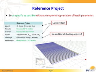 2014 PV Performance Modeling Workshop: Optimization strategies with Pvsyst for large scale PV ...