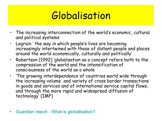 3.10.1 Globalisation Definitions And Characteristics | PPT | Business ...