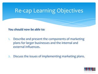 3.10 developing marketing plans - moodle | PPTX | Business ...