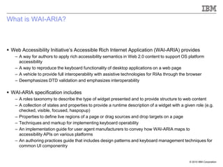 WAI-ARIA and the OpenAjax Alliance Accessibility Working Group. | PDF