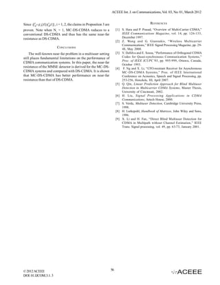 Near-Far Resistance of MC-DS-CDMA Communication Systems | PDF