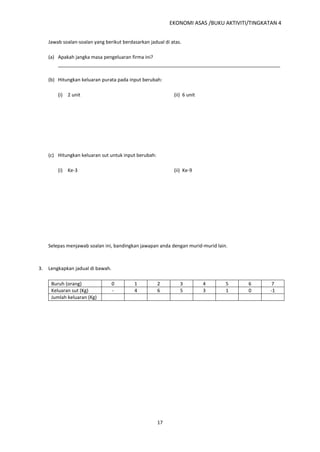 Ekonomi Asas (buku aktiviti) tingkatan 4 | PDF