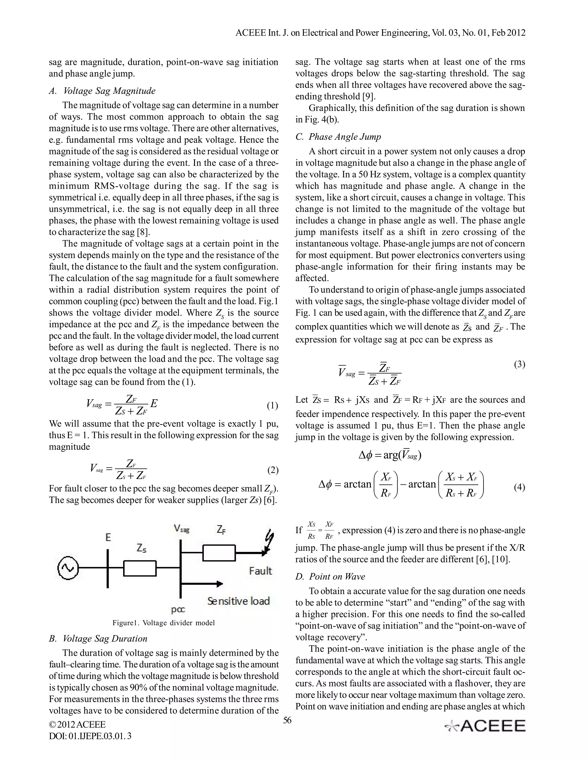 Characteristics Analysis of Voltage Sag in Distribution System using RMS Voltage Method | PDF