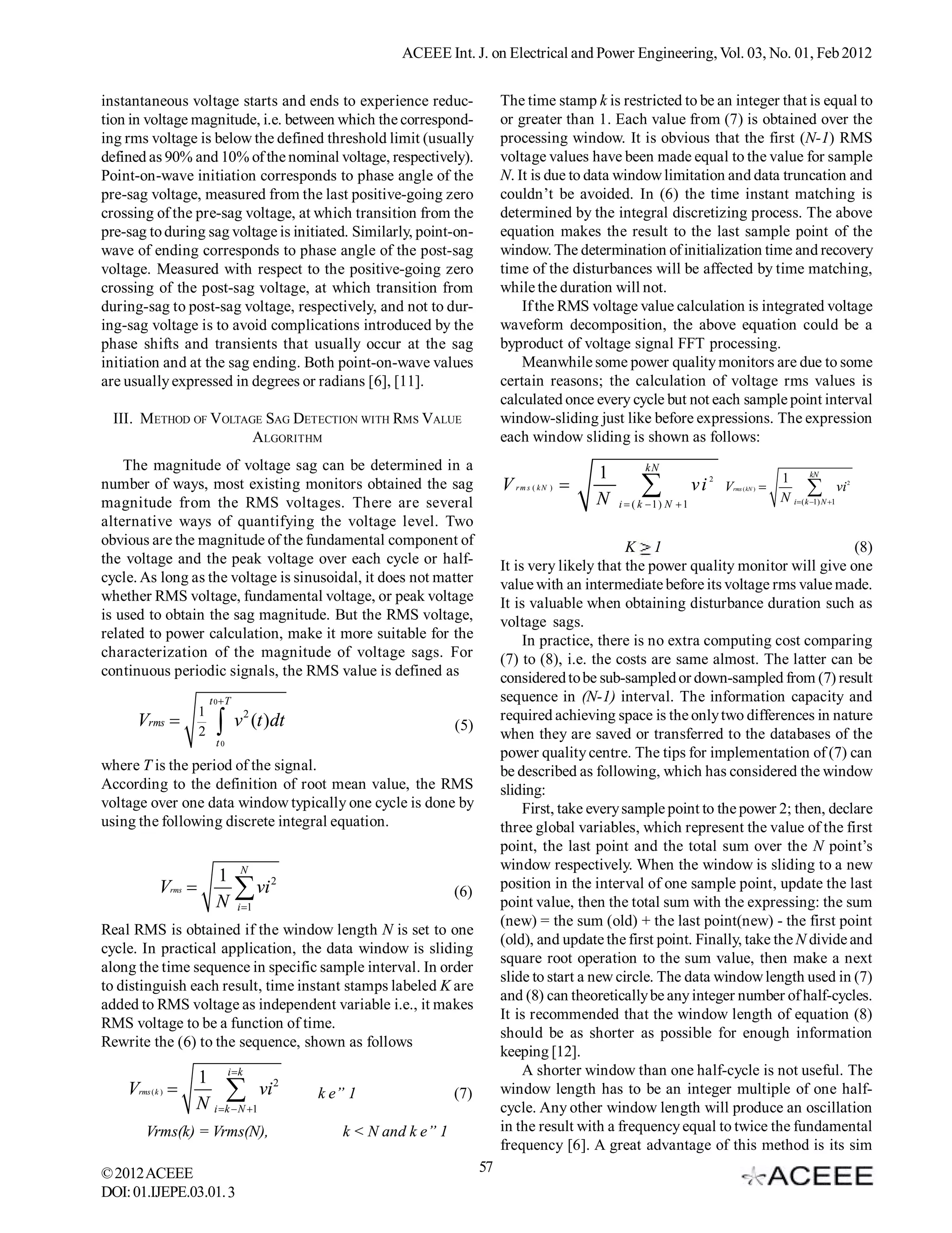 Characteristics Analysis of Voltage Sag in Distribution System using RMS Voltage Method | PDF