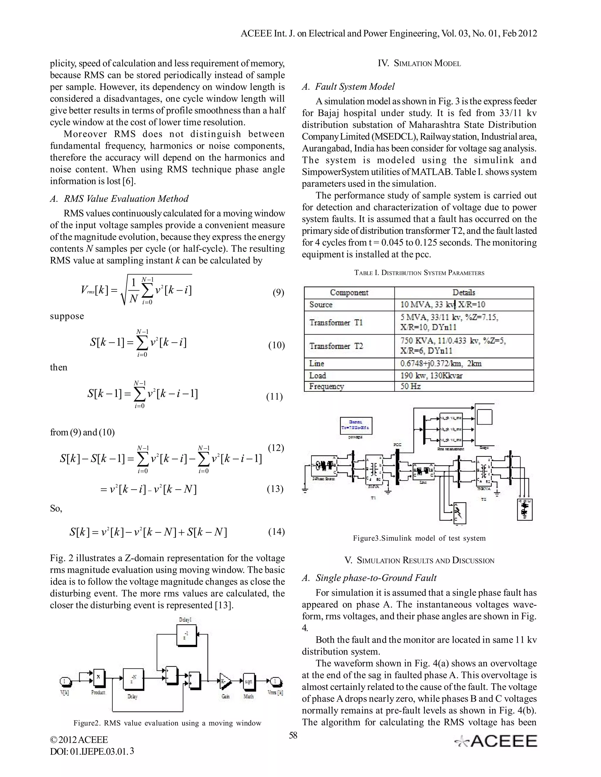 Characteristics Analysis of Voltage Sag in Distribution System using RMS Voltage Method | PDF
