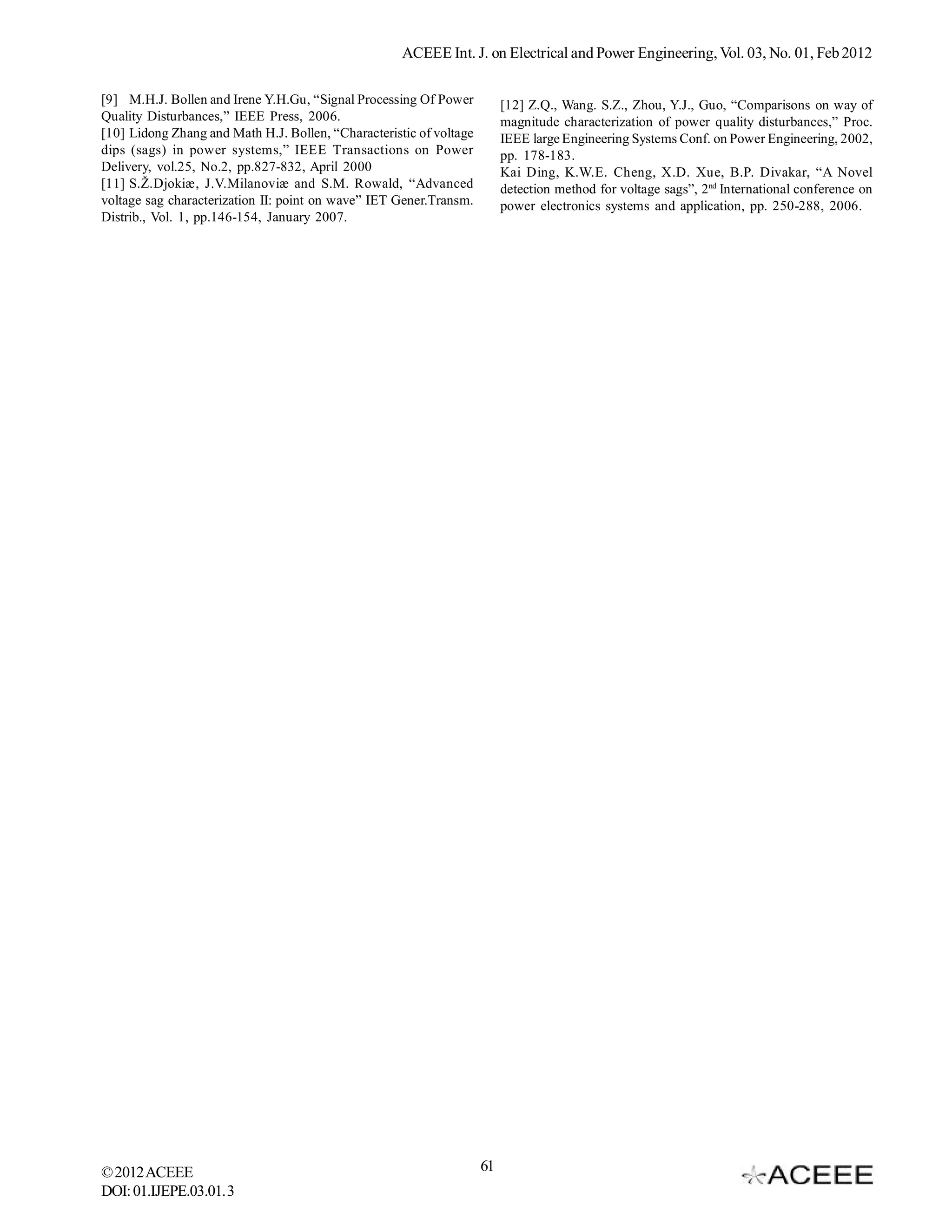 Characteristics Analysis of Voltage Sag in Distribution System using RMS Voltage Method | PDF