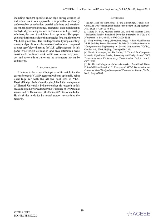 Evolutionary Algorithmical Approach For Vlsi Physical Design Placement Problem Pdf