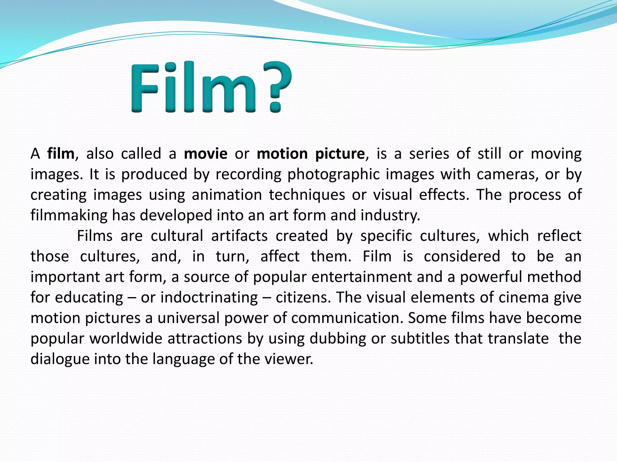 Film (Introduction to Communication) | PPTX