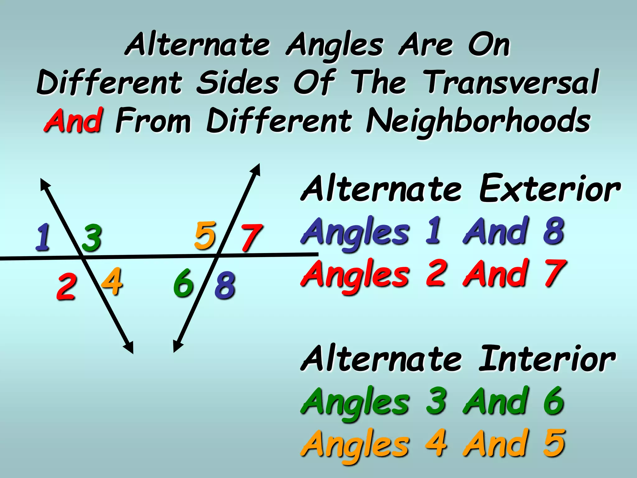 3-1, 3-2 Parallel Lines & Transversals.ppt