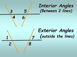 3-1, 3-2 Parallel Lines & Transversals.ppt
