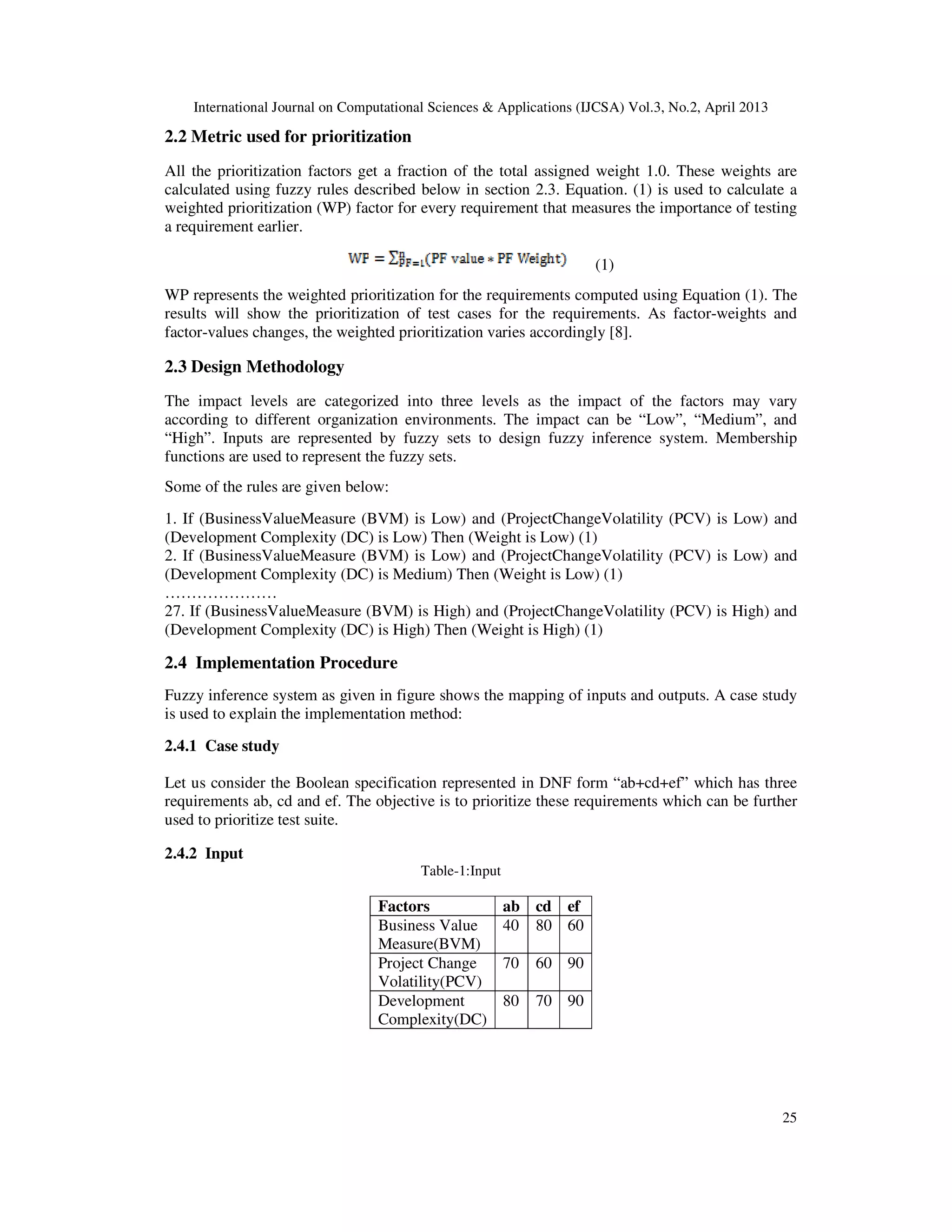 TEST CASE PRIORITIZATION USING FUZZY LOGIC BASED ON REQUIREMENT ...