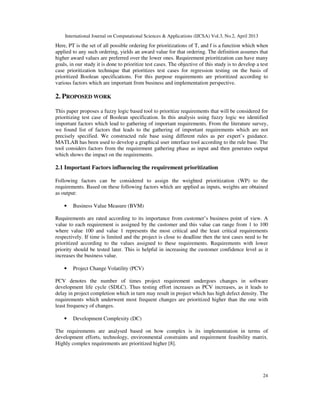 TEST CASE PRIORITIZATION USING FUZZY LOGIC BASED ON REQUIREMENT ...