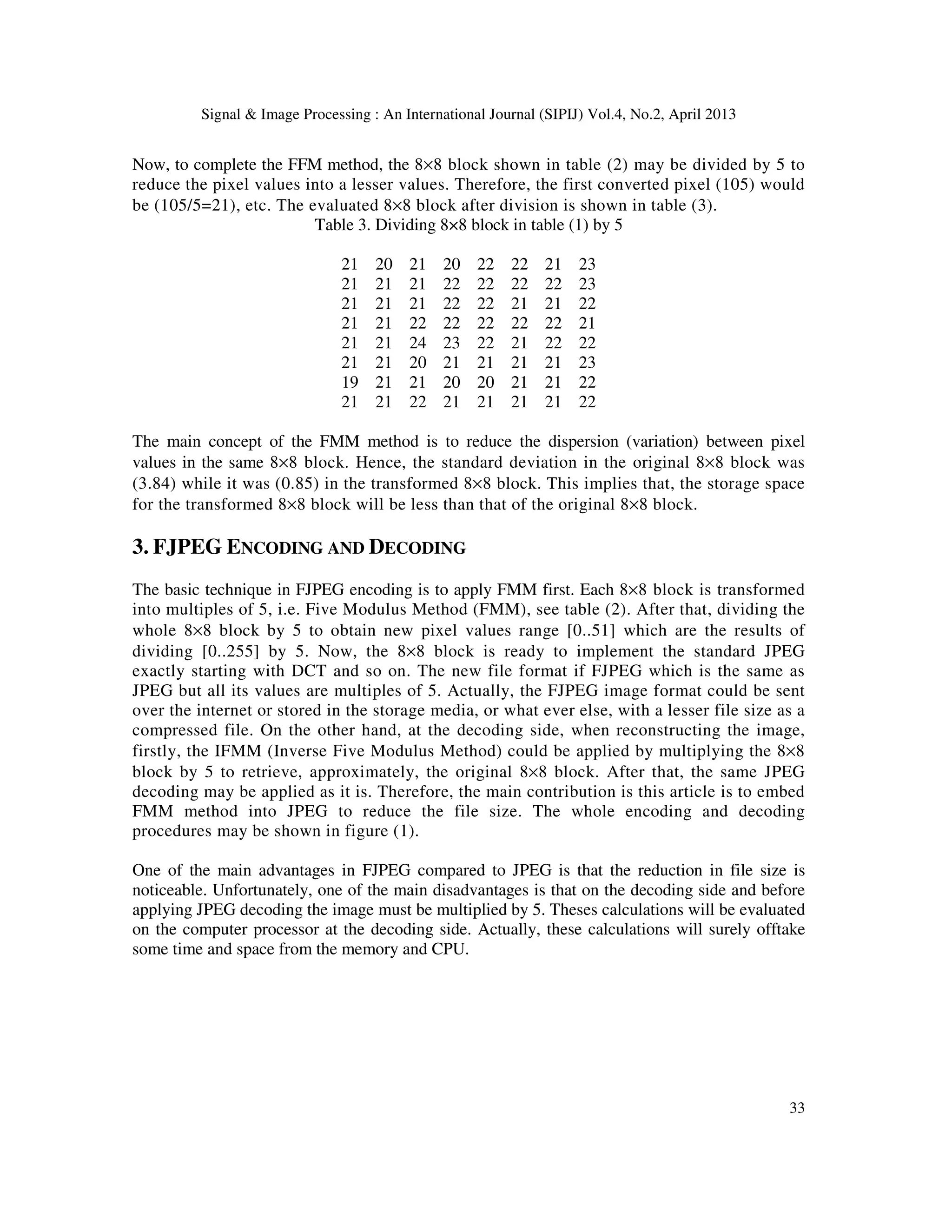 IMAGE COMPRESSION BY EMBEDDING FIVE MODULUS METHOD INTO JPEG | PDF