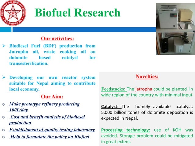 9. bioenergy research activities at NAST for evidence based policy ...