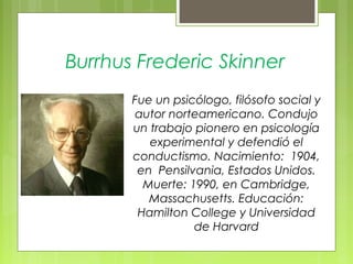 Skinner y el Conductismo Pedagógico | PPT