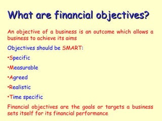 3.2 understanding financial objectives | PPT