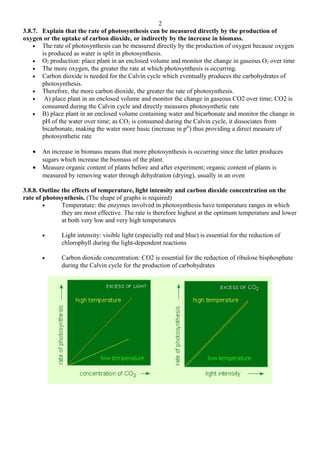 3.8 photosynthesis notes | PDF
