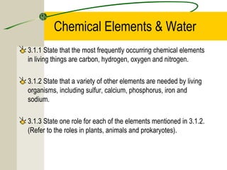 3.1 chemical elements & water | PPT