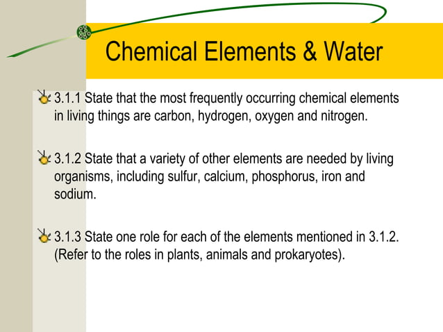 3.1 chemical elements & water | PPT