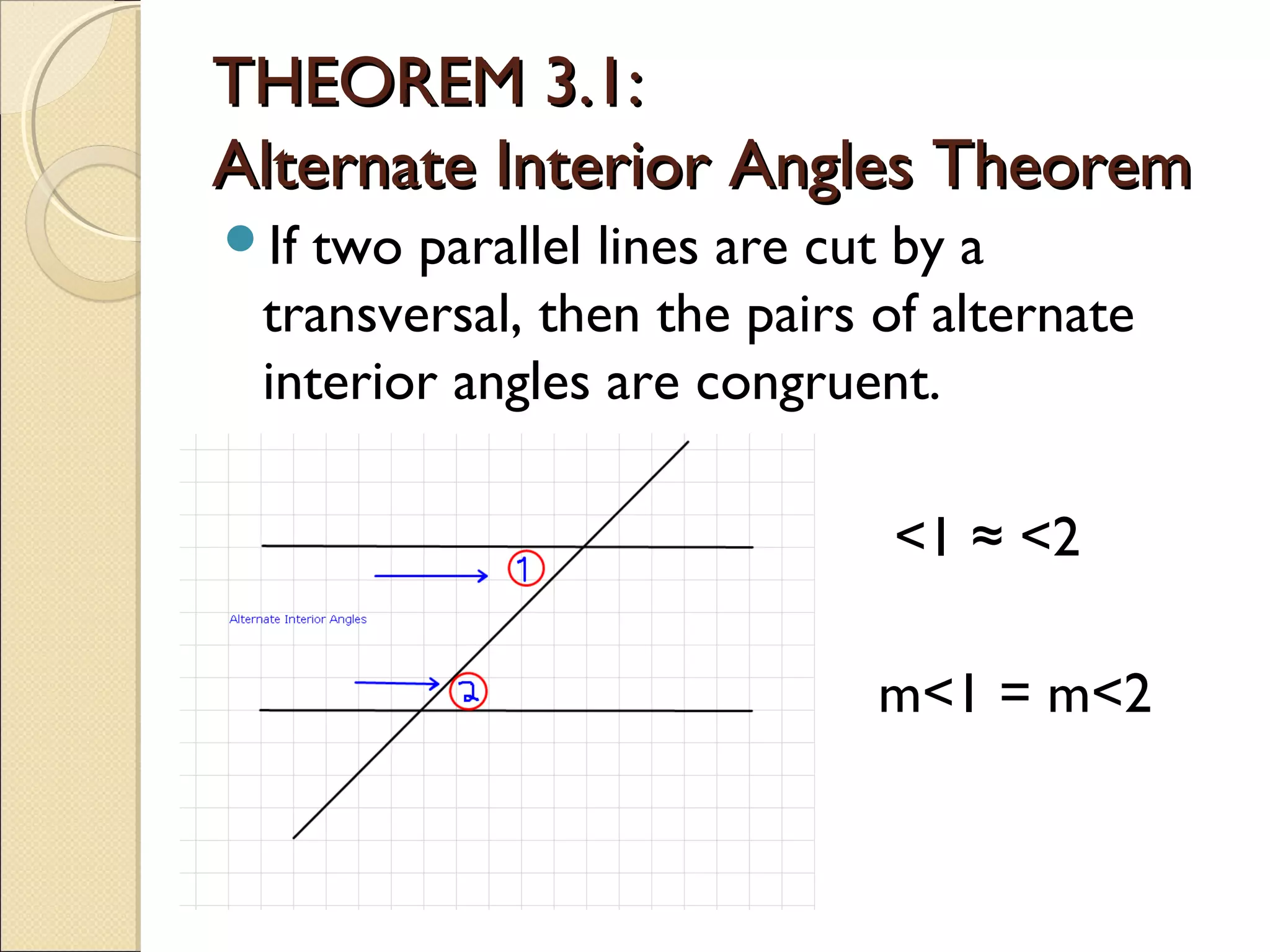 3.2 use parallel lines and transversals | PPT