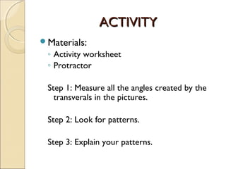 3.2 use parallel lines and transversals | PPT